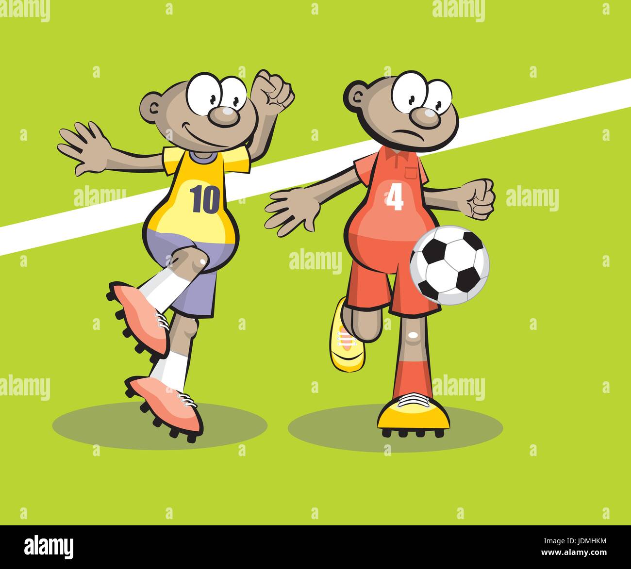Cartoons Soccer players. Conceptual vector illustrations Stock Vector ...