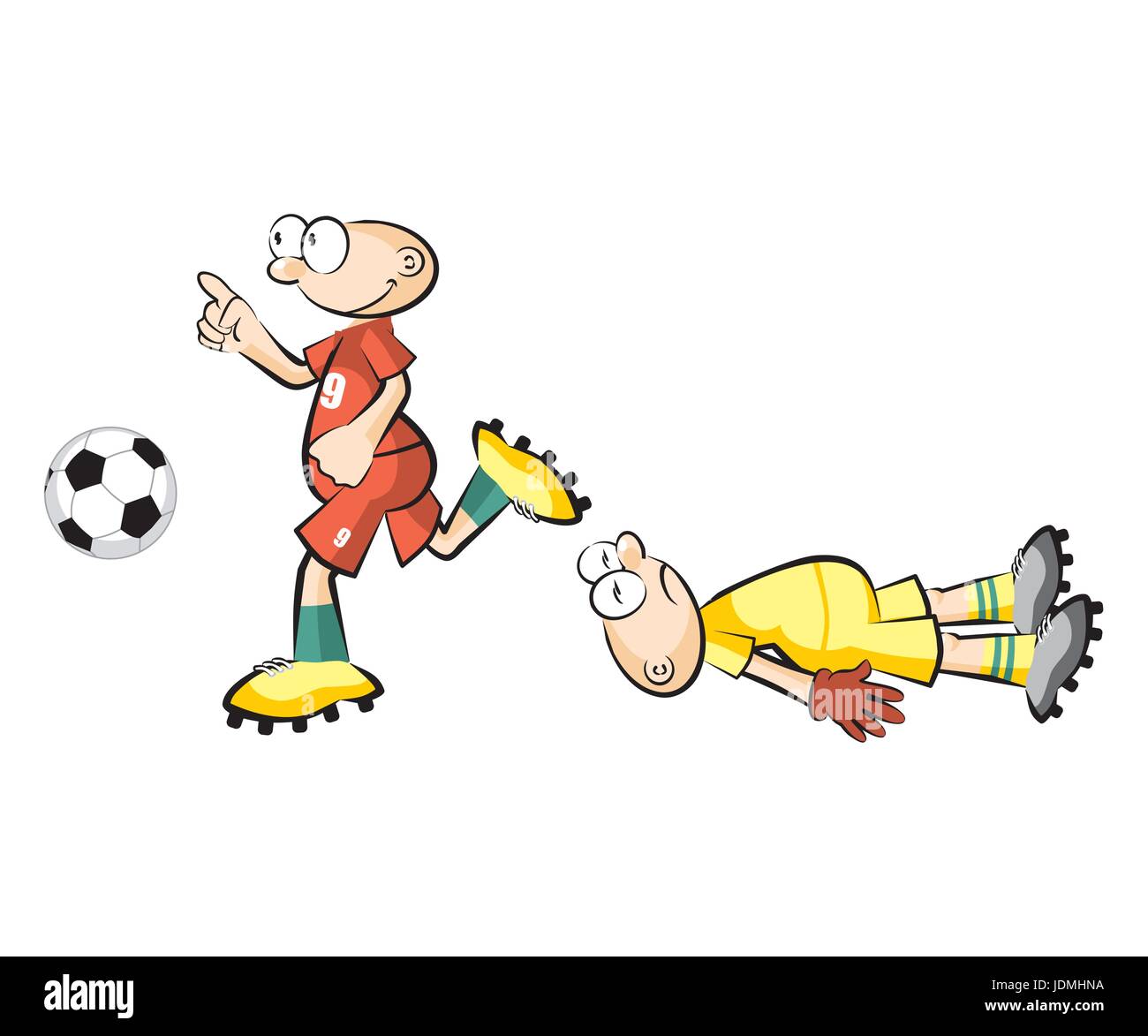 Cartoons Soccer players isolated over white. Conceptual vector ...