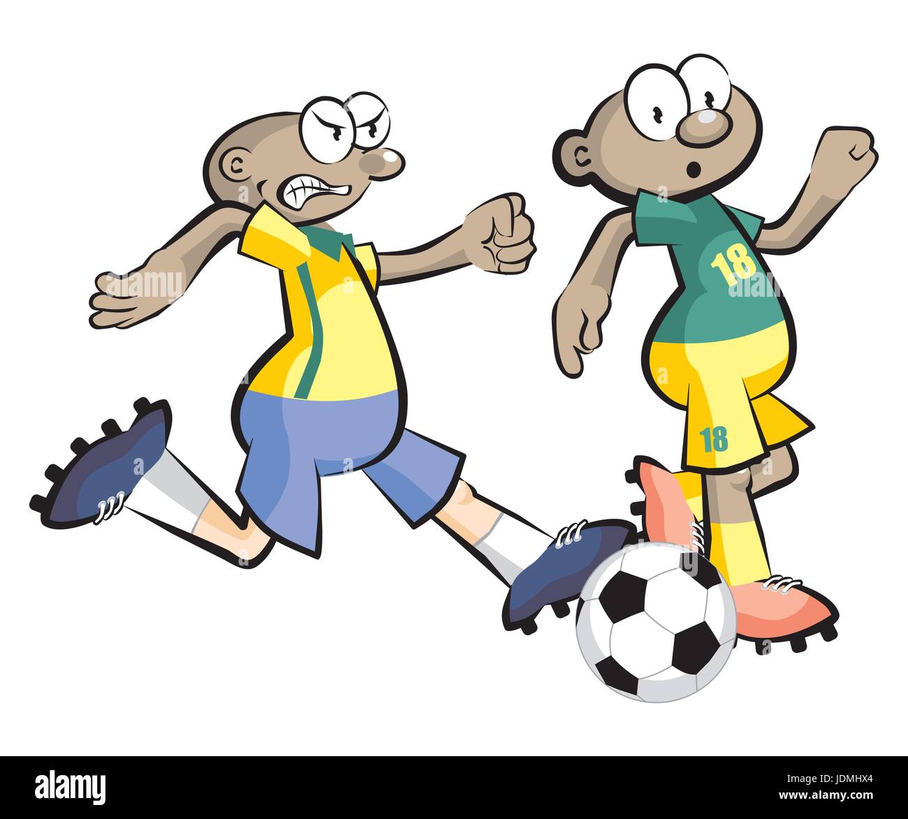 Cartoons Soccer players isolated over white. Conceptual vector ...