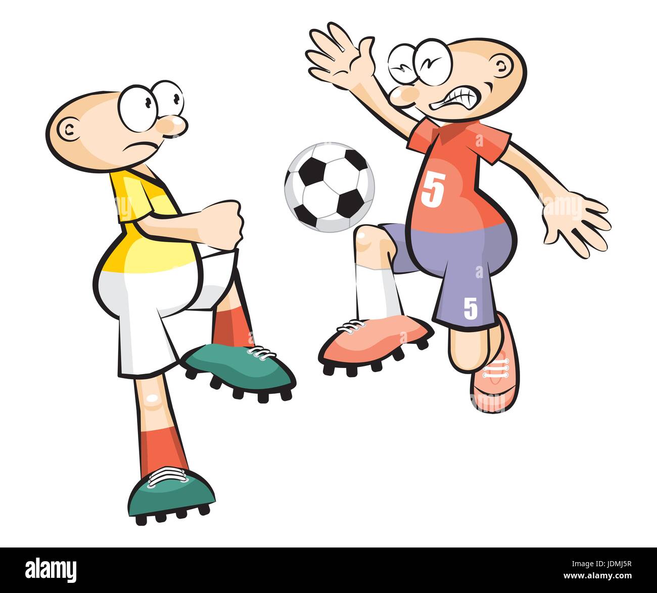 Cartoons Soccer players isolated over white. Conceptual vector ...