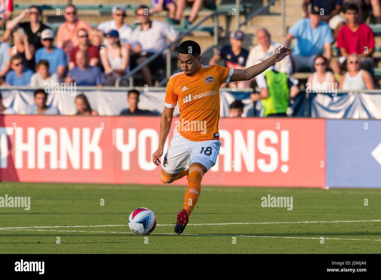 Houston Dynamo midfielder Memo Rodriguez (18) during a 2017 Lamar Hunt ...