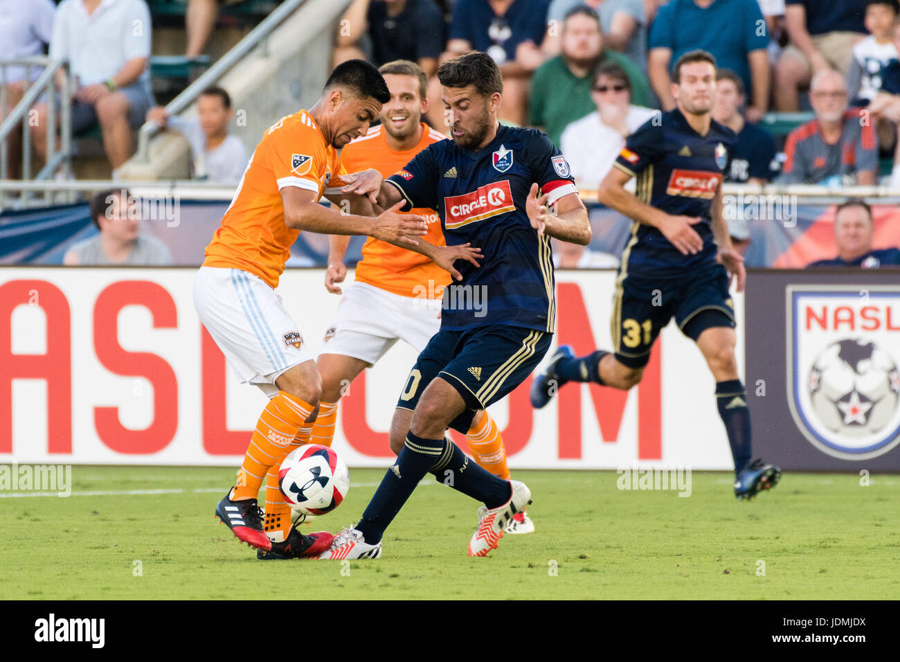 Houston Dynamo midfielder Memo Rodriguez (18) and North Carolina FC ...