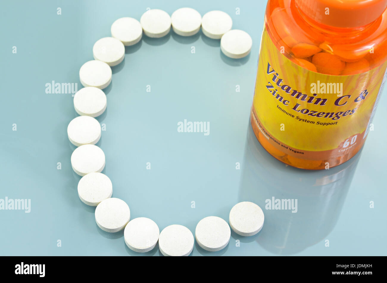 Vitamin C and Zinc Lozenges, food supplement Stock Photo - Alamy