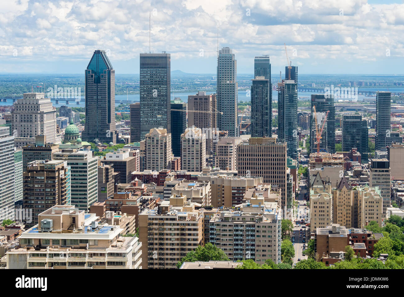 Montreal, 20 June 2017: Montreal downtown from Kondiaronk Belvedere on ...