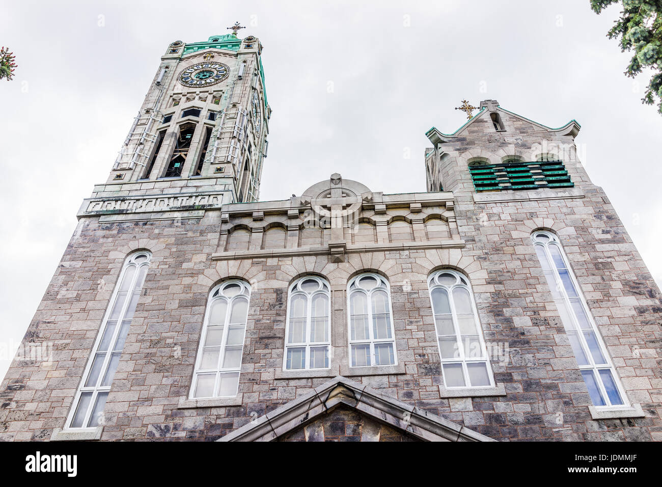 Montreal, Canada - May 27, 2017: St Denis church on street in Plateau ...