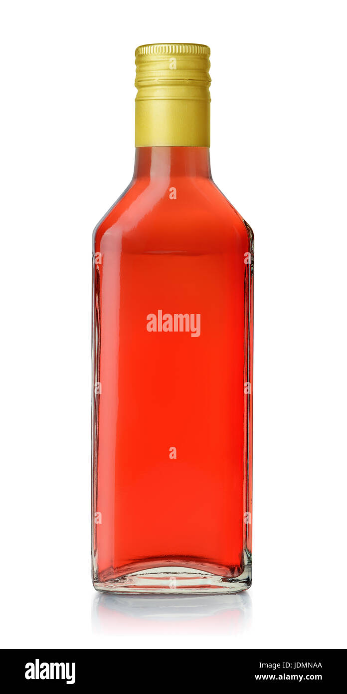 Bottle of red grape vinegar isolated on white Stock Photo - Alamy