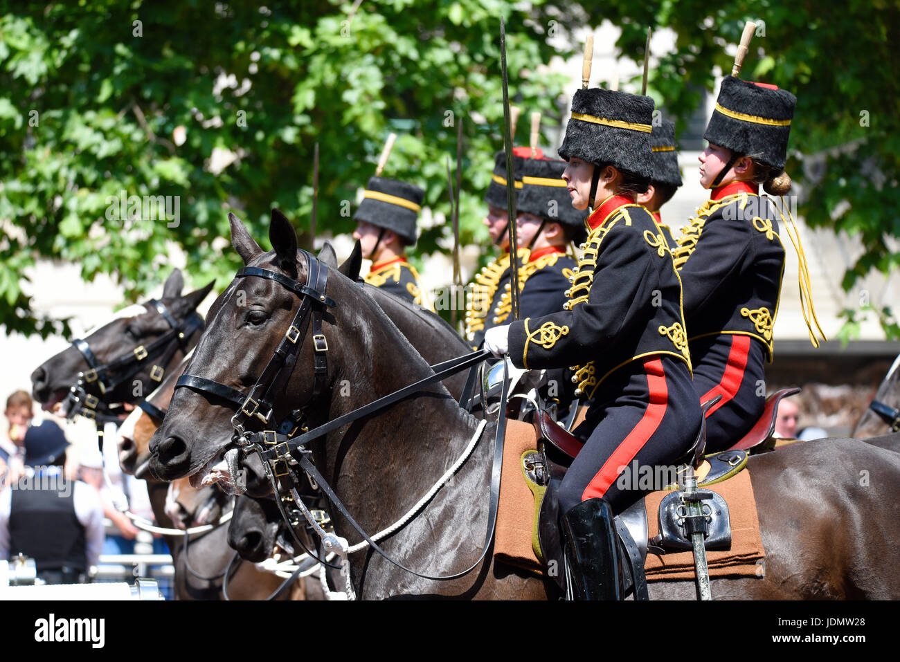 Kings Troop Royal Horse Artillery riders riding during Trooping the ...