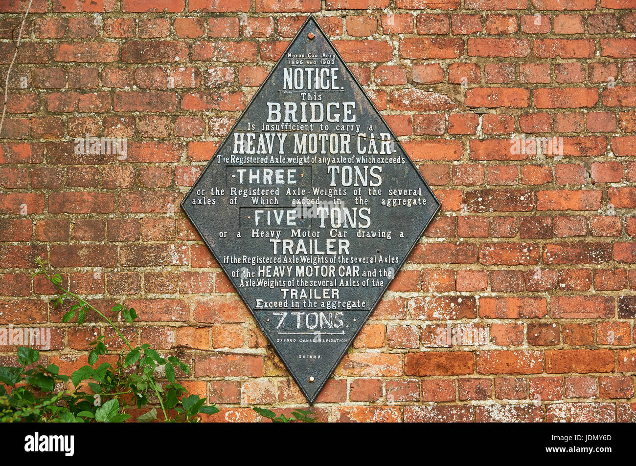 Old canal sign on a brick wall at Foxton, Leicestershire Stock Photo ...