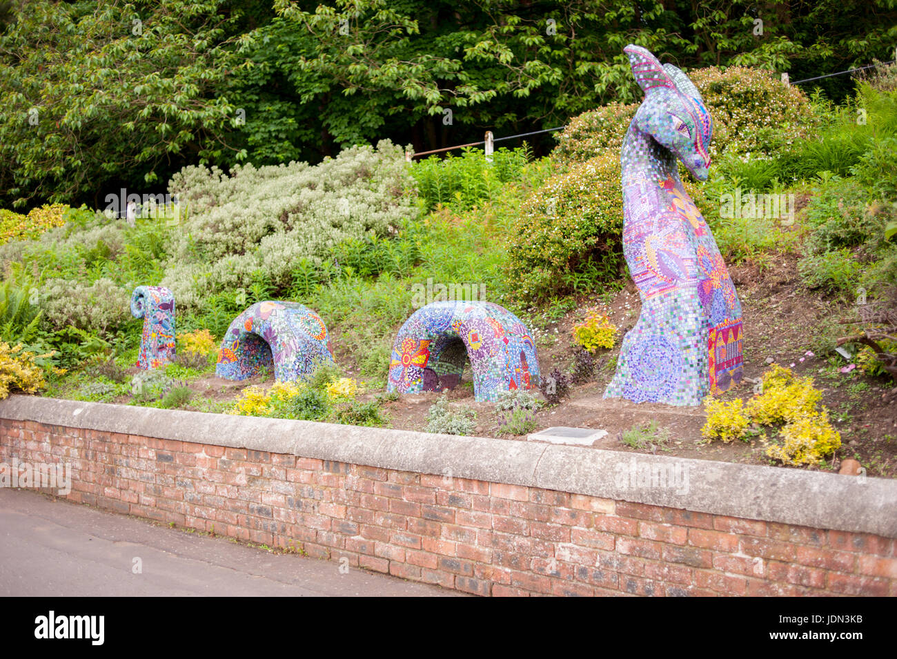 The guardian of the Bridges sculpture at Queensferry. Firth of Forth ...