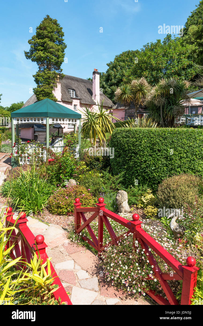 a cottage garden in the village of cockington near torquay, devon ...