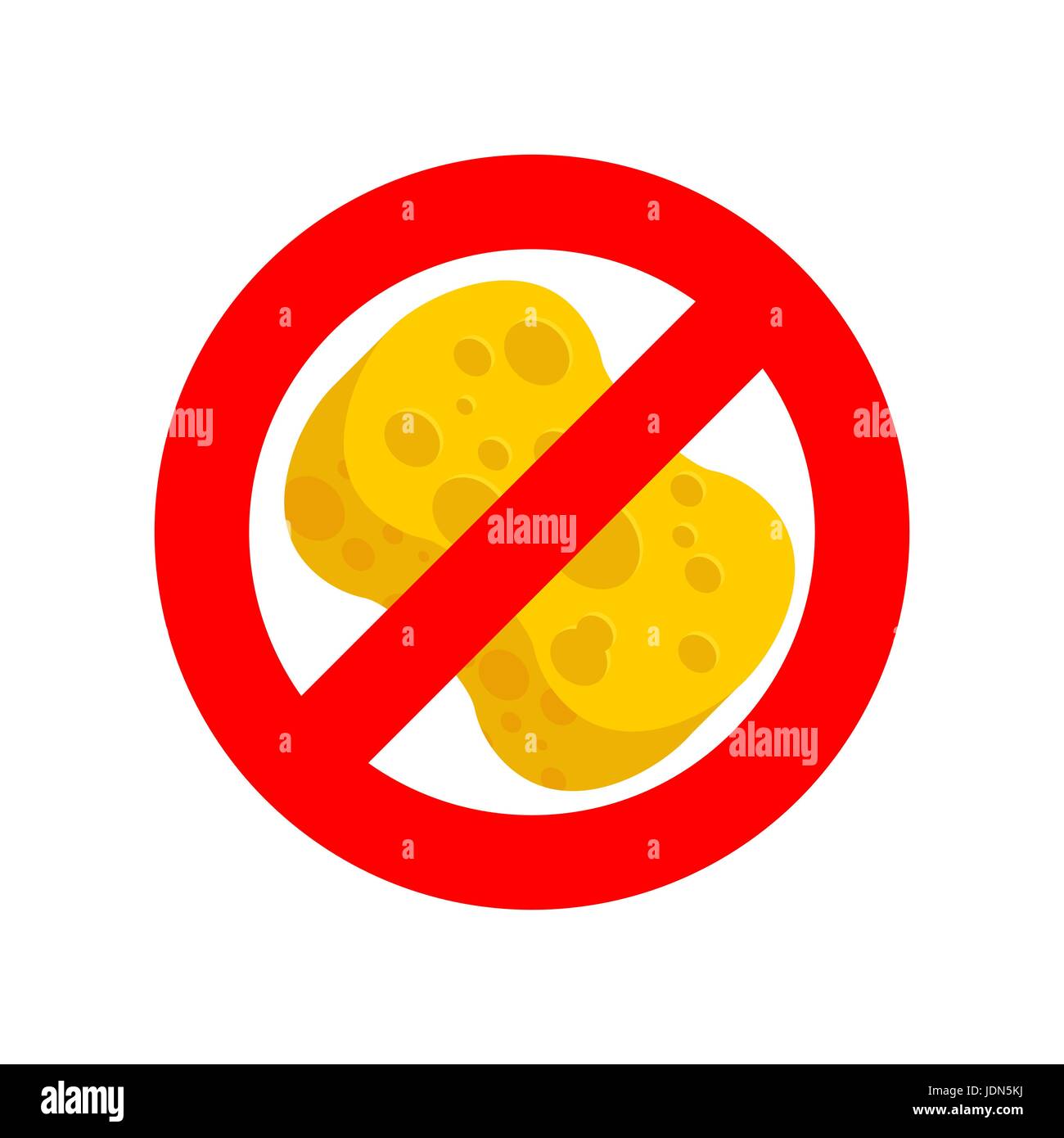 Stop sponge. It is forbidden to rub with sponge for washing. Red ...