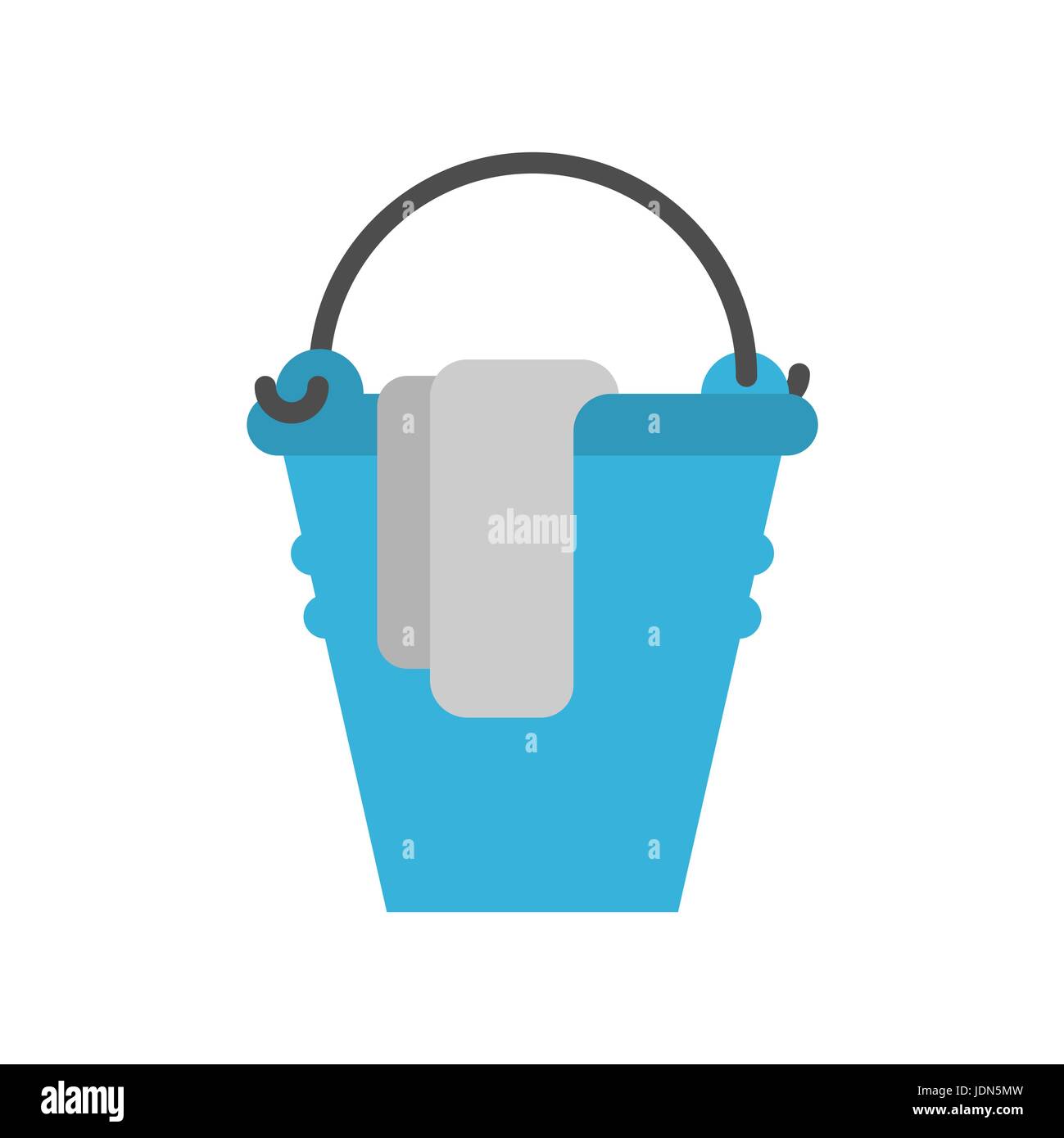 bucket with Floorcloth isolated on white background. Cleaning accessory ...