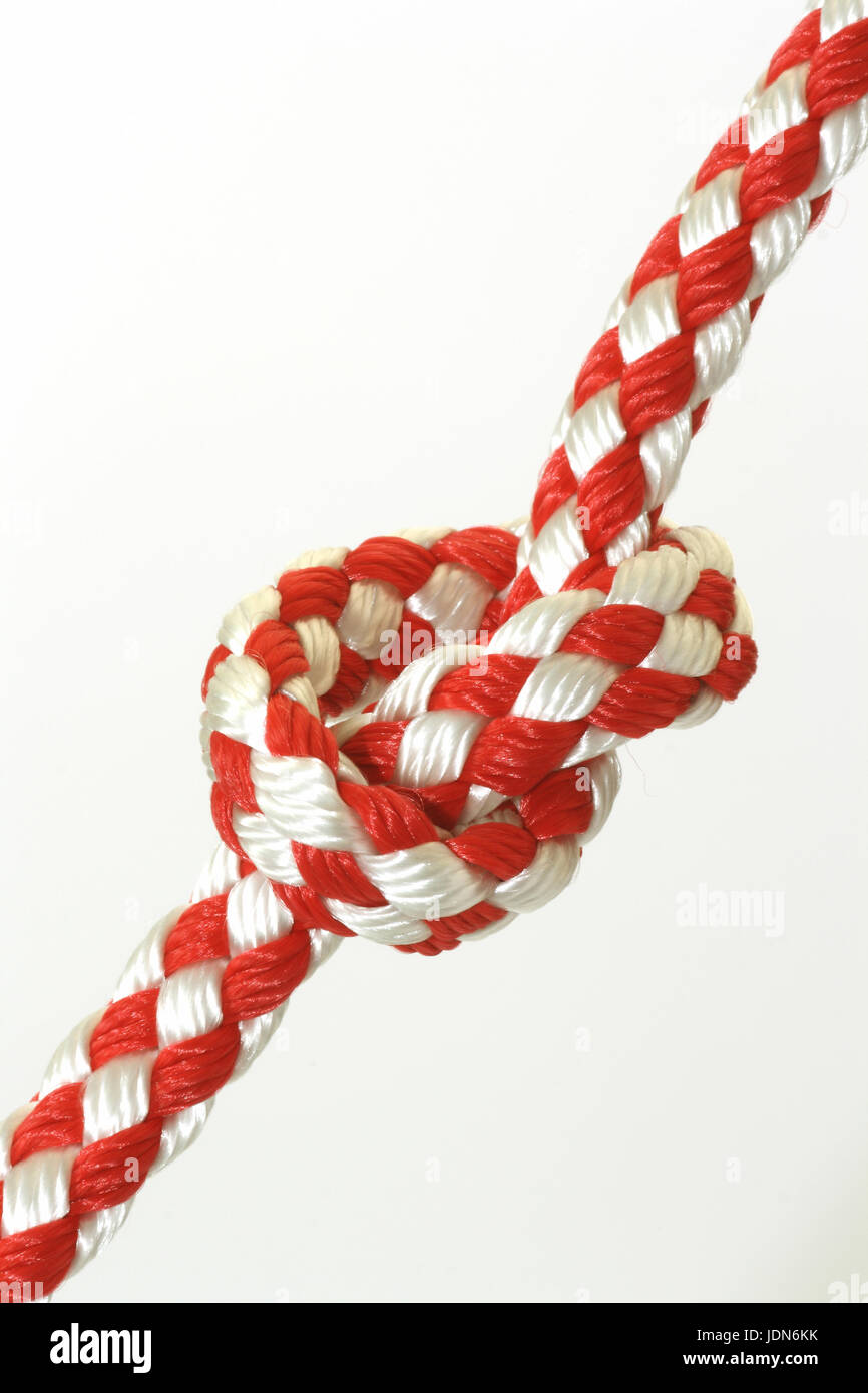 Rope with knot close up. Isolated on white background Stock Photo - Alamy