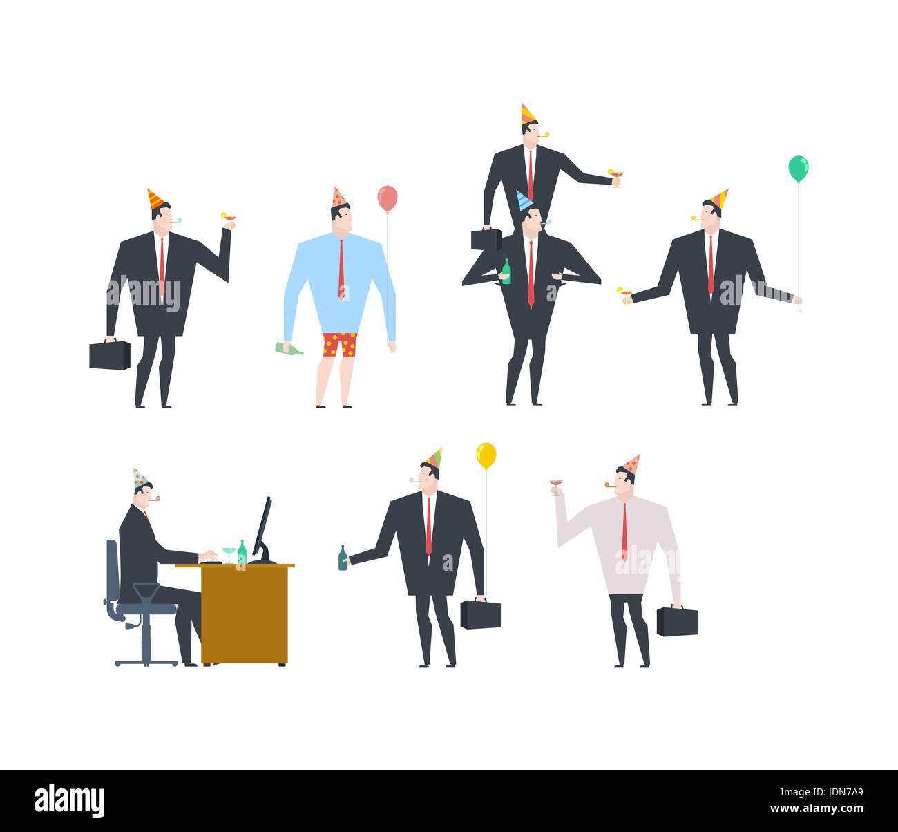 Drunk man office party Stock Vector Images - Alamy