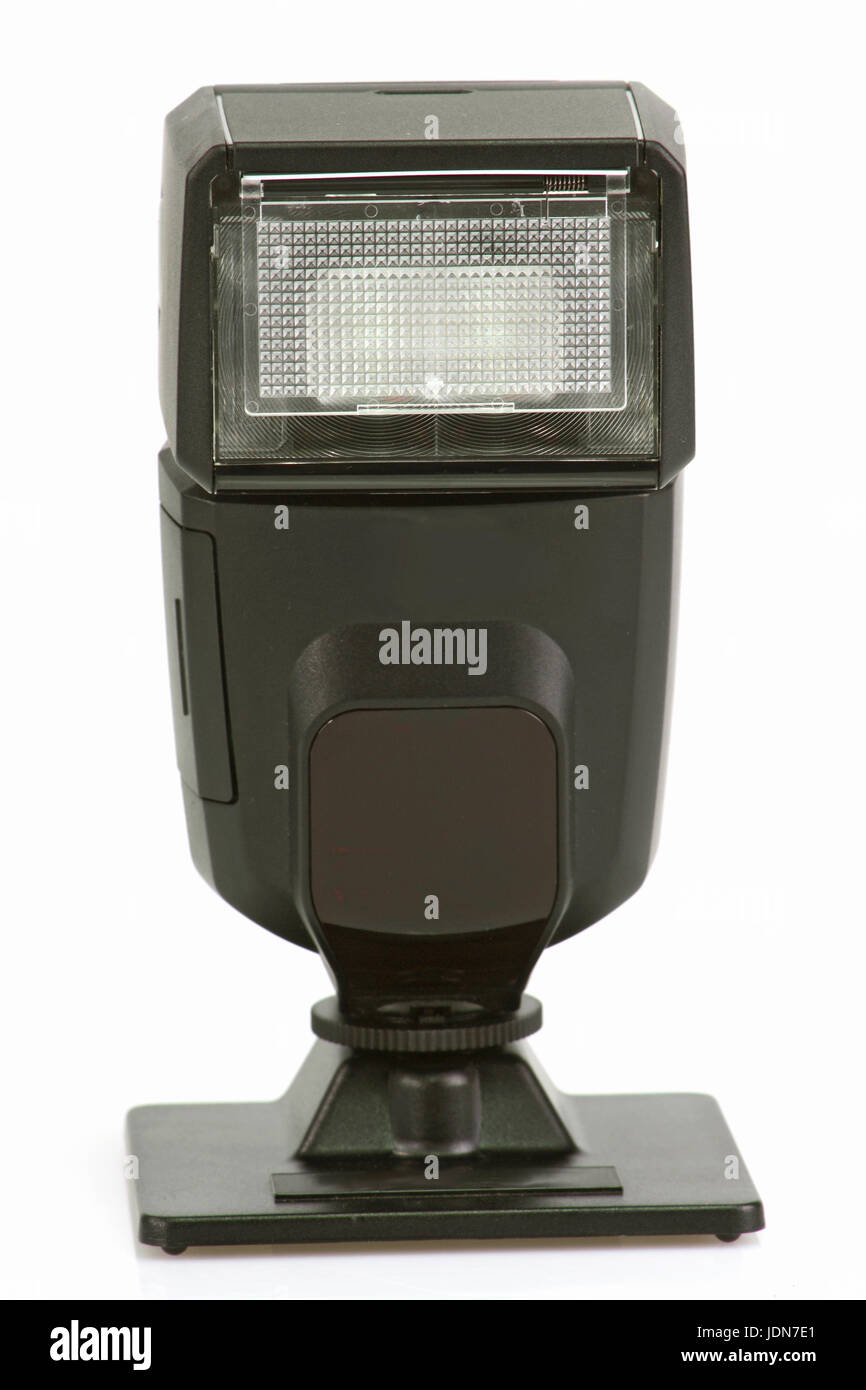 Camera flash on white background Stock Photo - Alamy