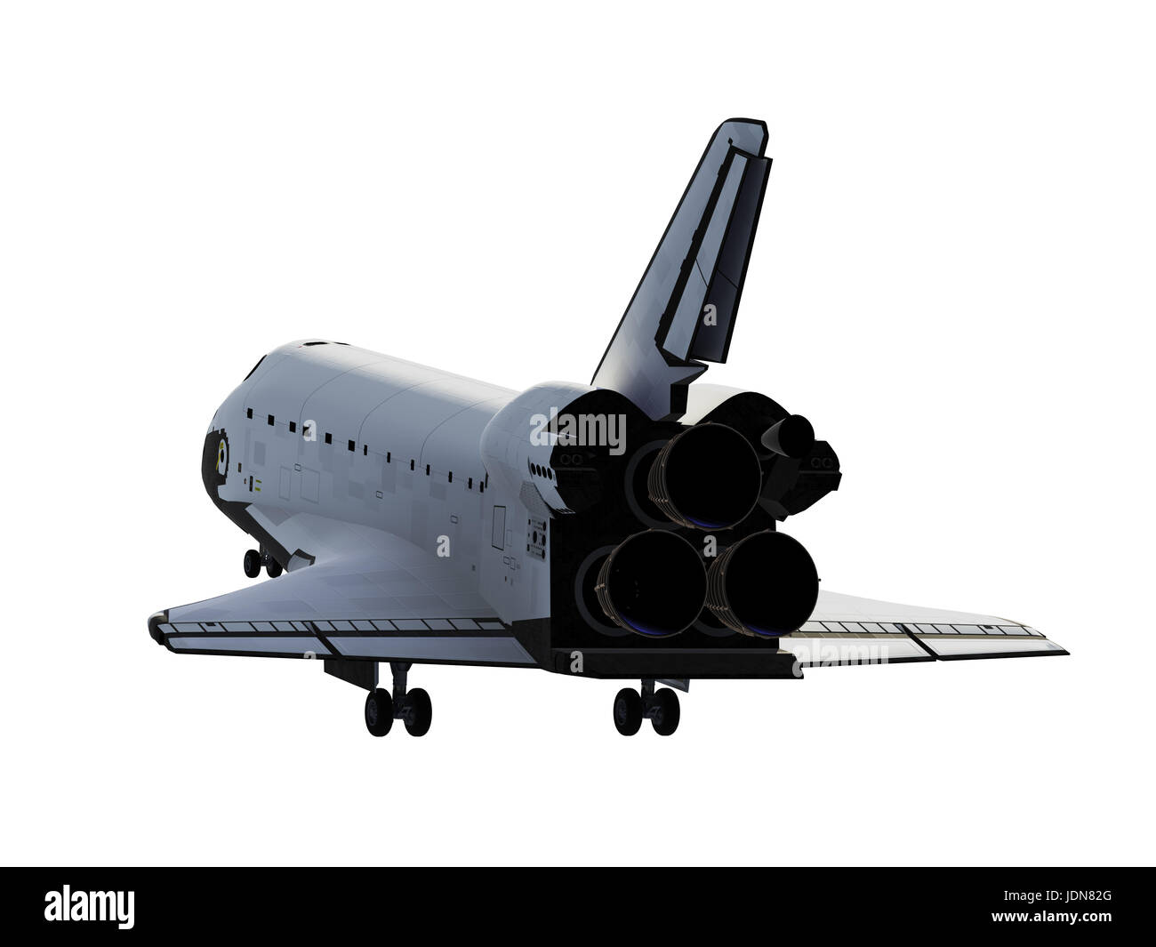 Space Shuttle Landing On White Background Stock Photo - Alamy