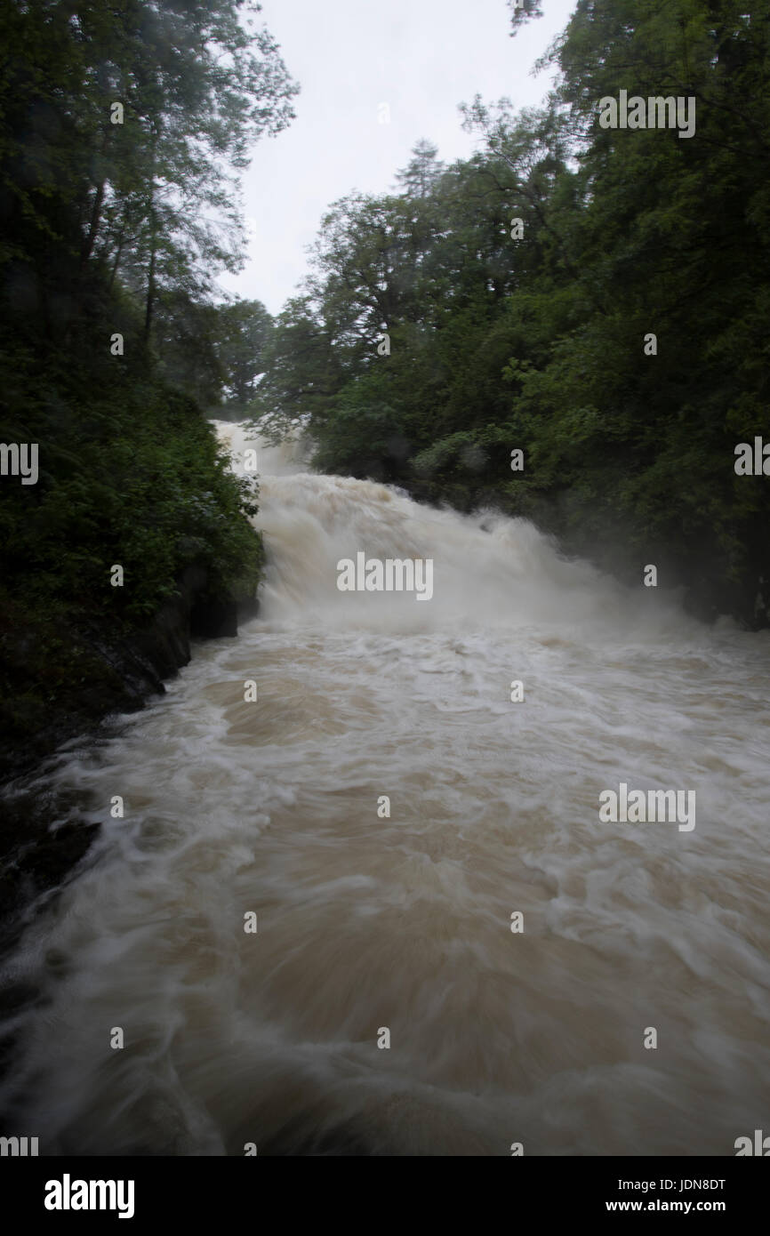 Swallow Falls in Snowdonia after heavy rain Stock Photo - Alamy