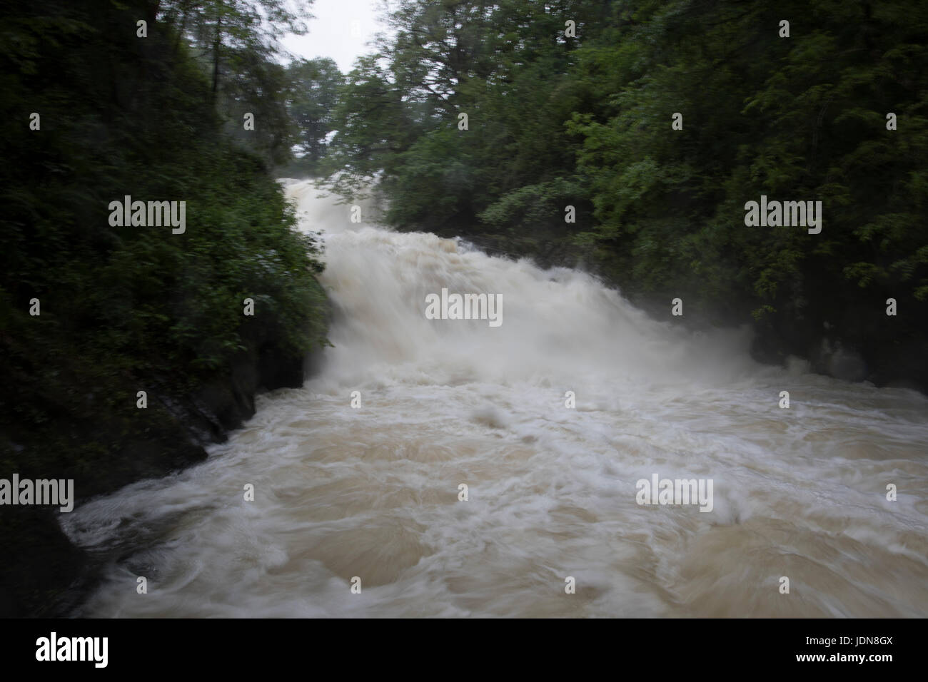 Swallow Falls in Snowdonia after heavy rain Stock Photo - Alamy