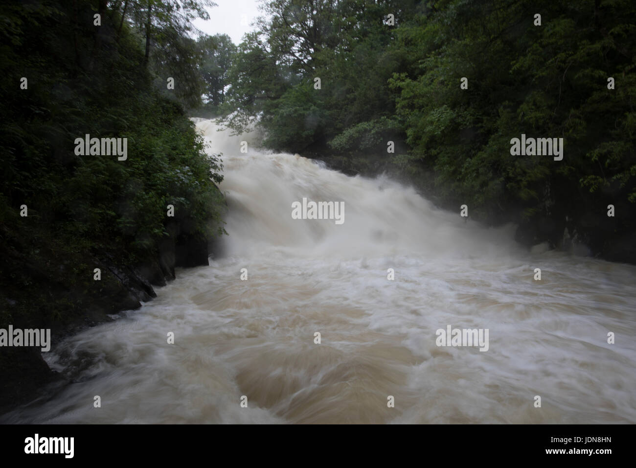 Swallow Falls in Snowdonia after heavy rain Stock Photo - Alamy
