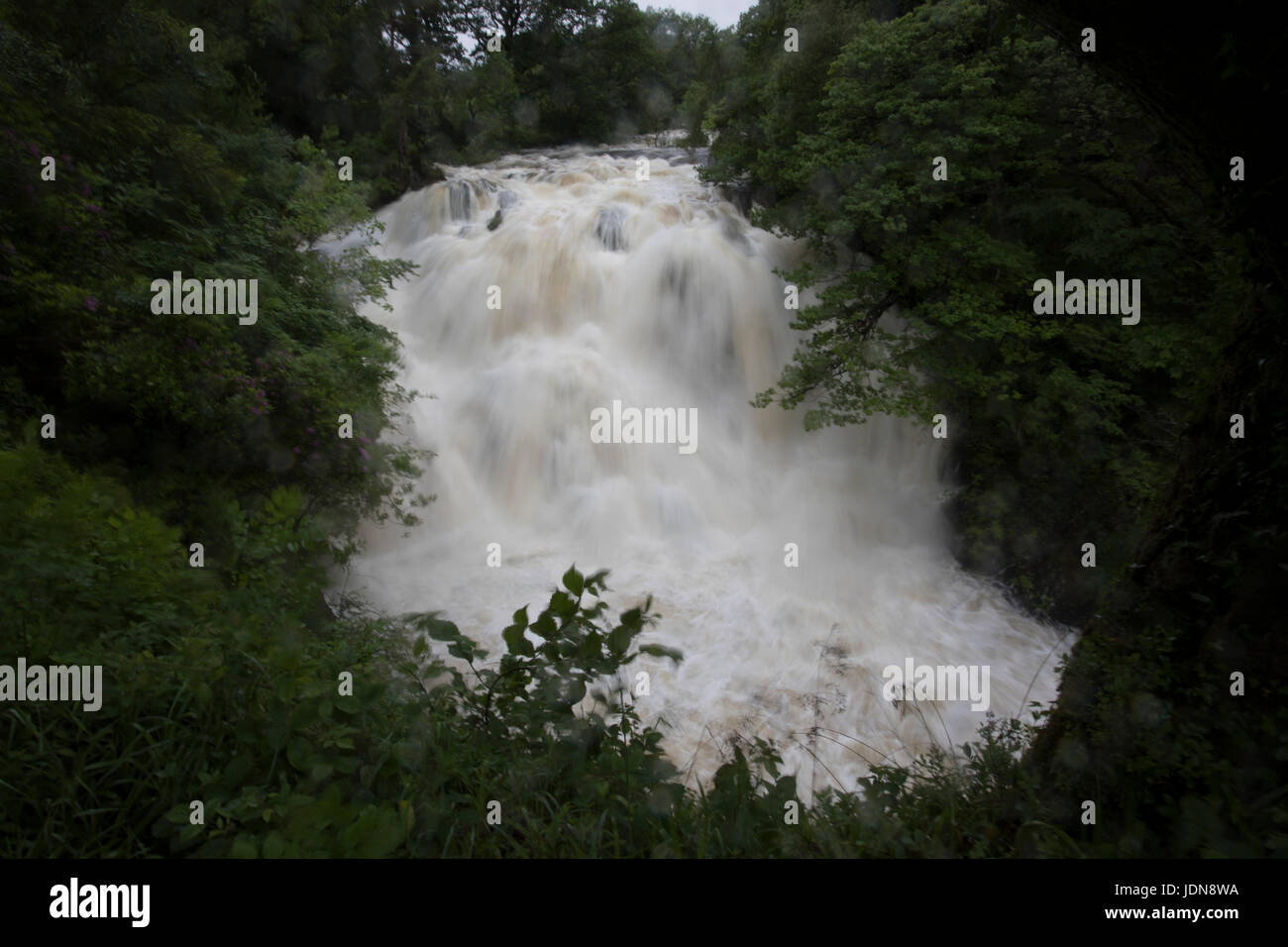 Swallow Falls in Snowdonia after heavy rain Stock Photo - Alamy