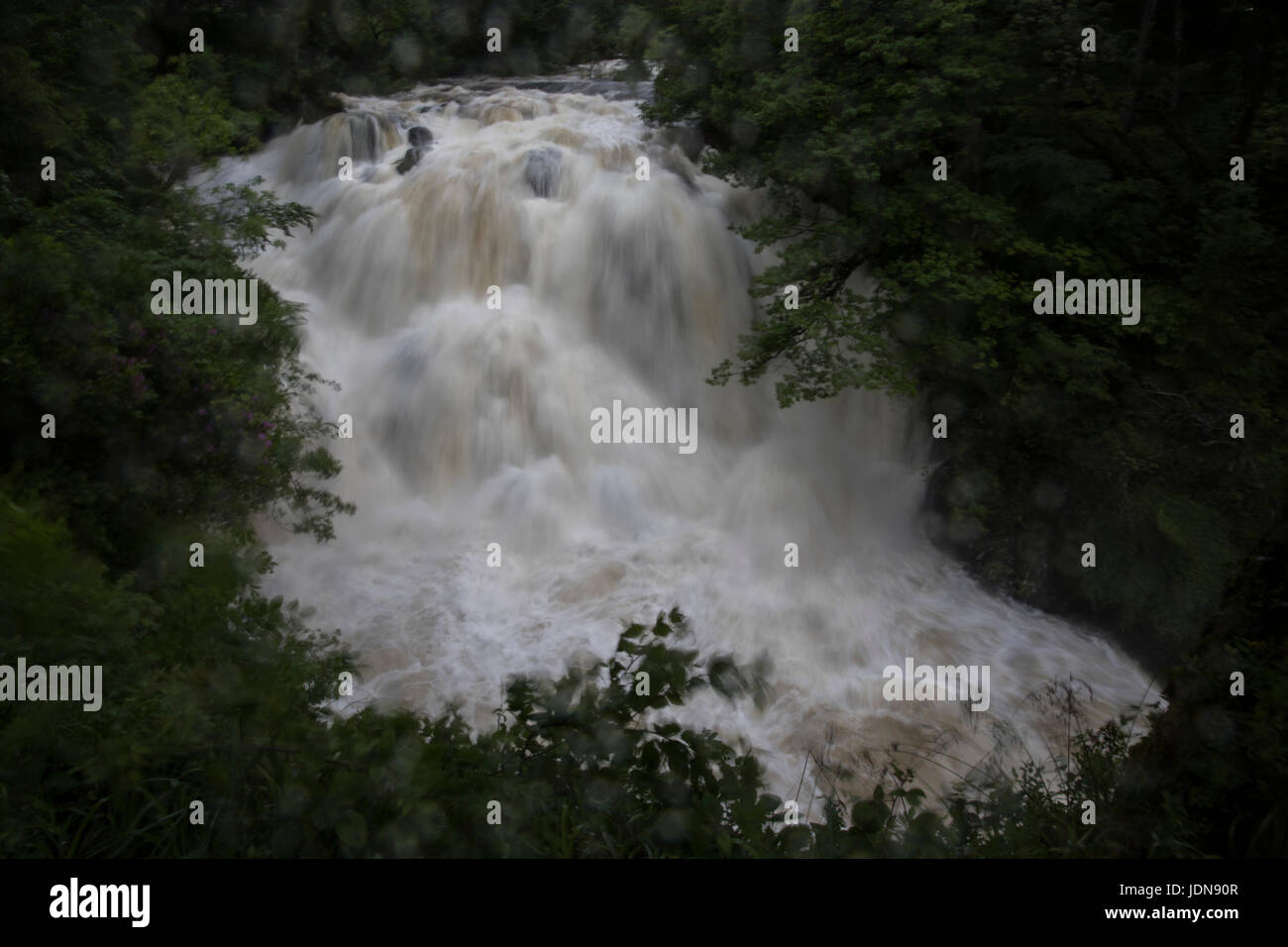 Swallow Falls in Snowdonia after heavy rain Stock Photo - Alamy