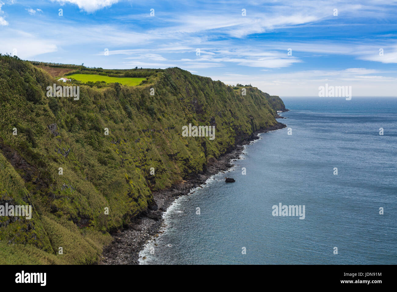 Coast and cliffs near Nordeste on the island of Sao Miguel. Sao Miguel ...
