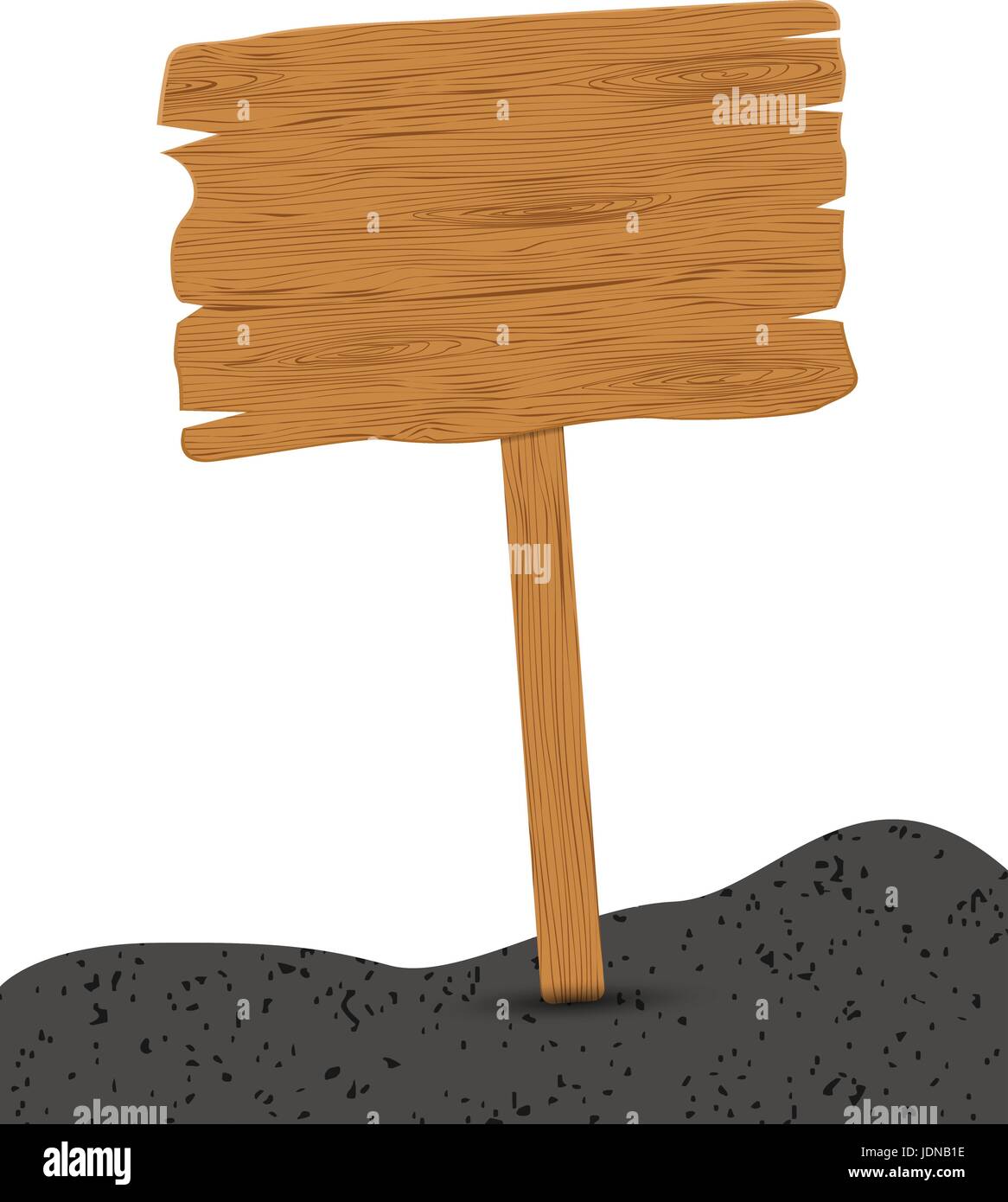 Old brown weathered wooden sign embedded in the gound Stock Vector ...