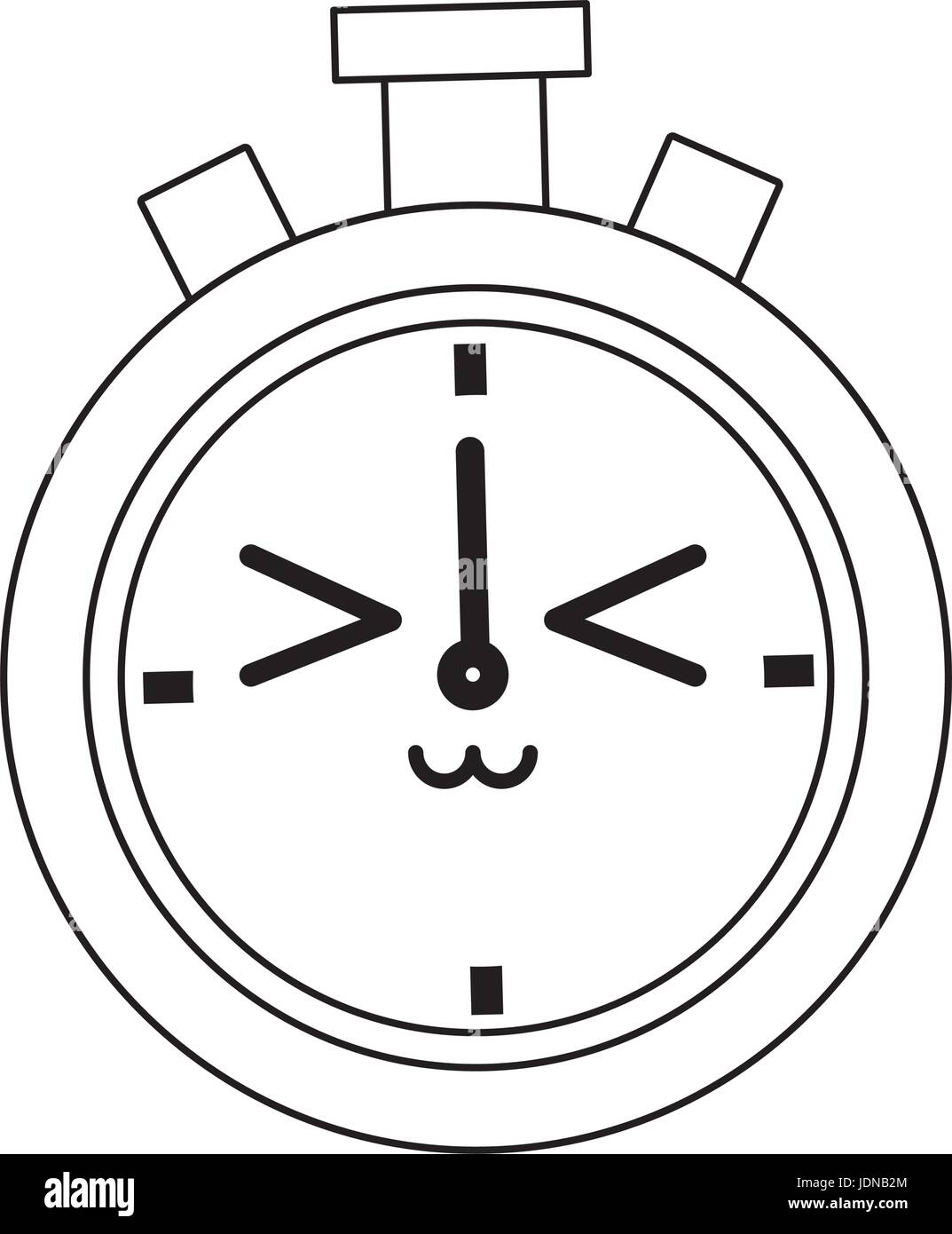 kawaii chronometer clock stopwatch timer speed Stock Vector Image & Art ...