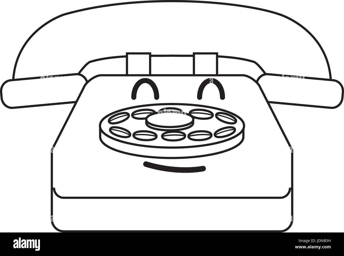kawaii telephone communication device call cartoon Stock Vector Image ...