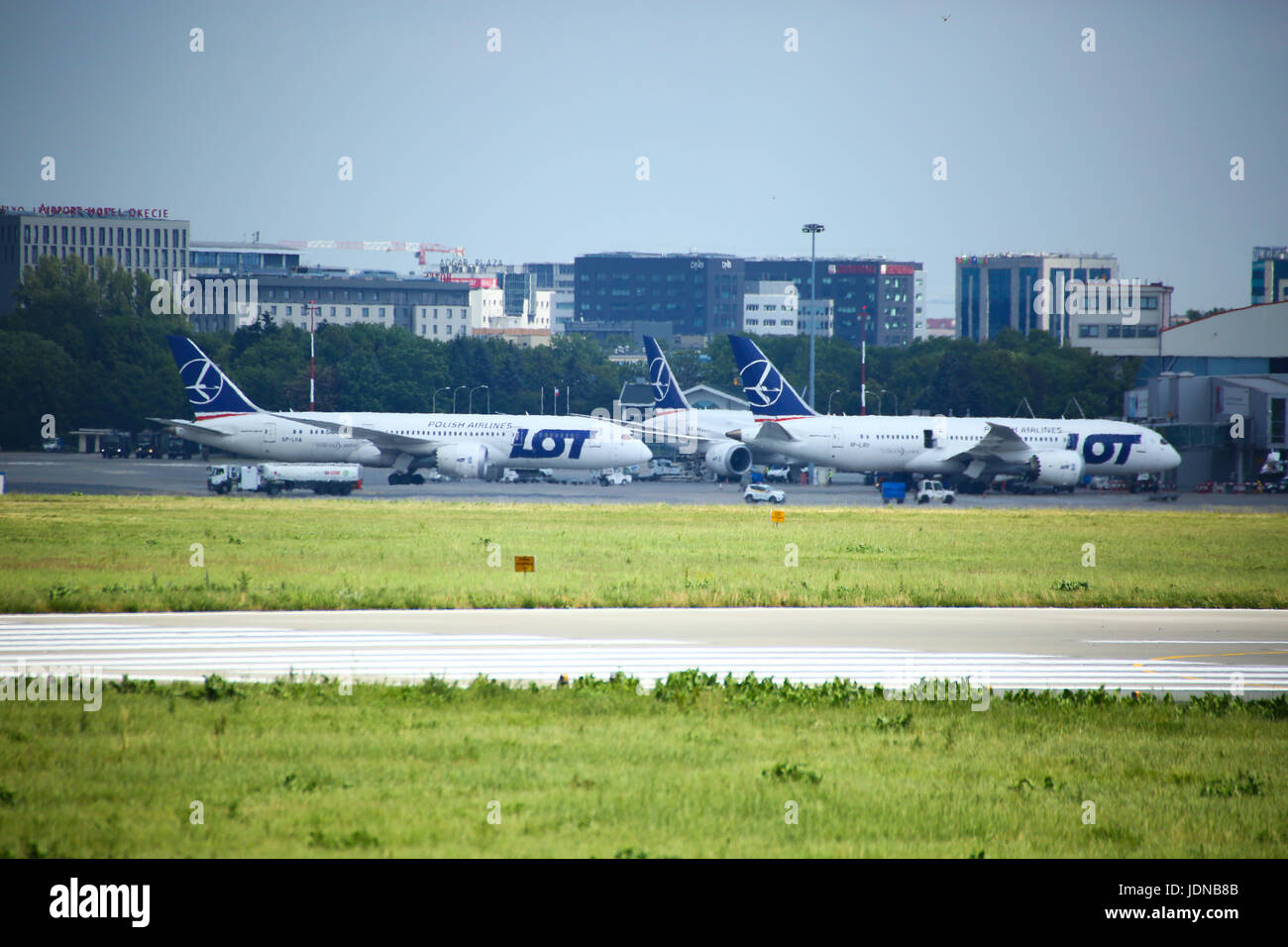 LOT airlines aircrafts takeoff Stock Photo - Alamy