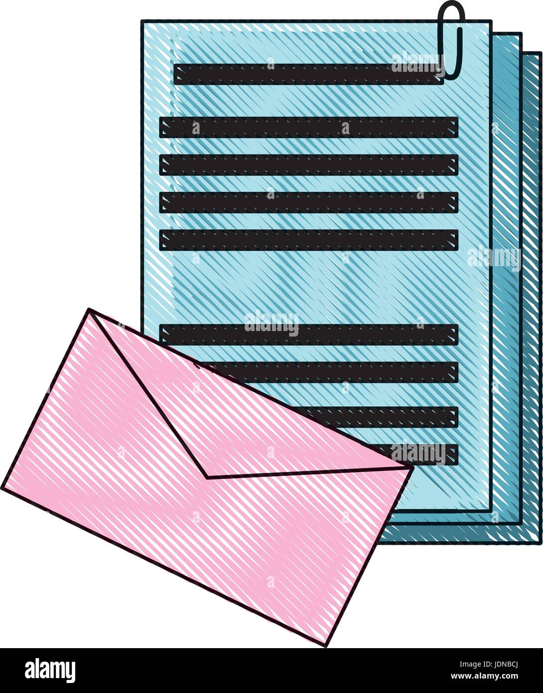 envelope document paper files office supplies elements Stock Vector ...