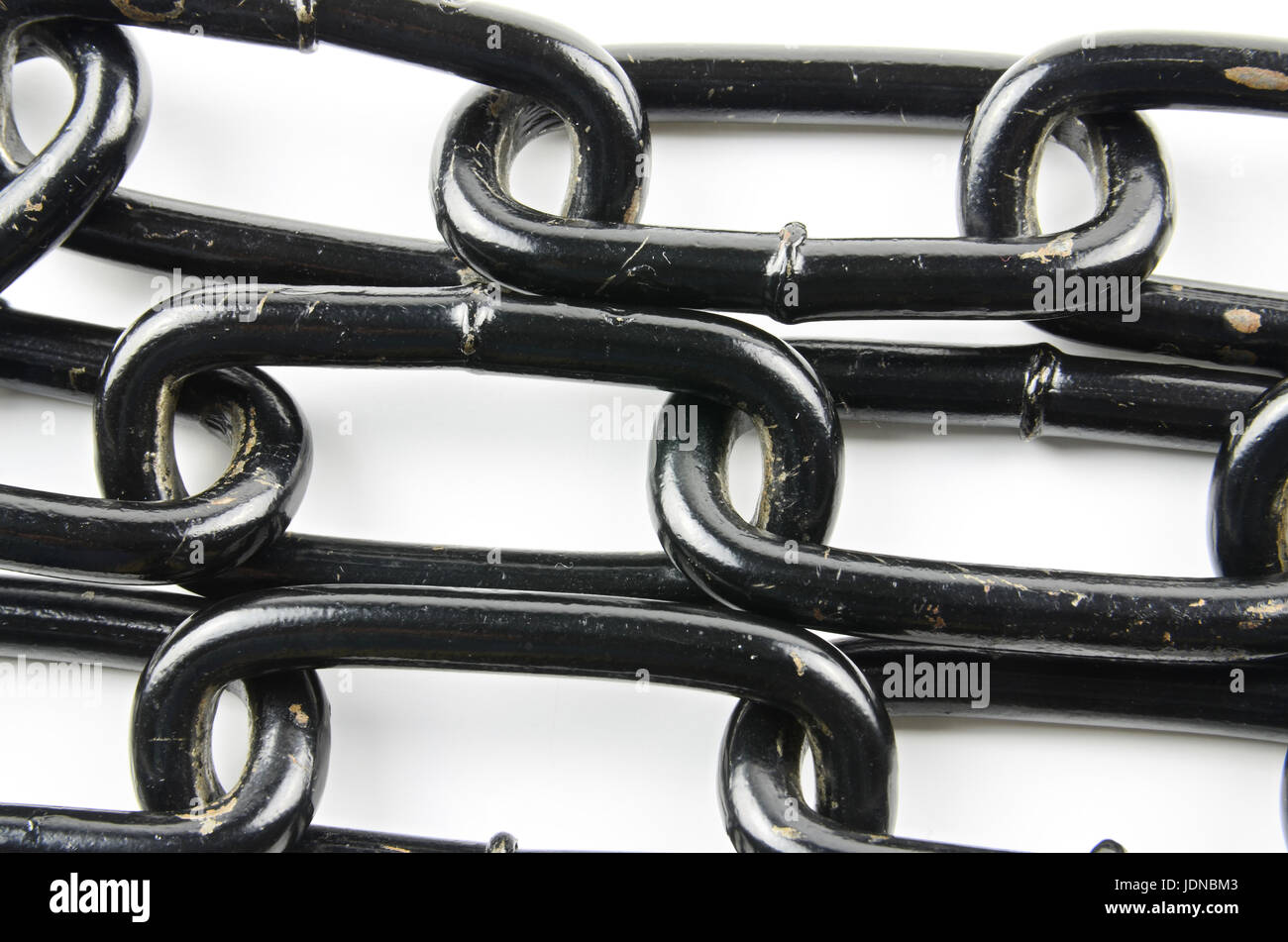 Black metal chain on white background Stock Photo - Alamy