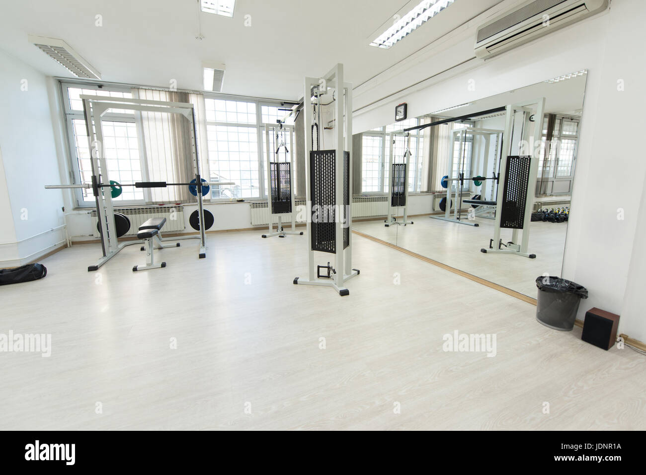 Equipment And Machines At The Modern Gym Room Fitness Center Stock ...