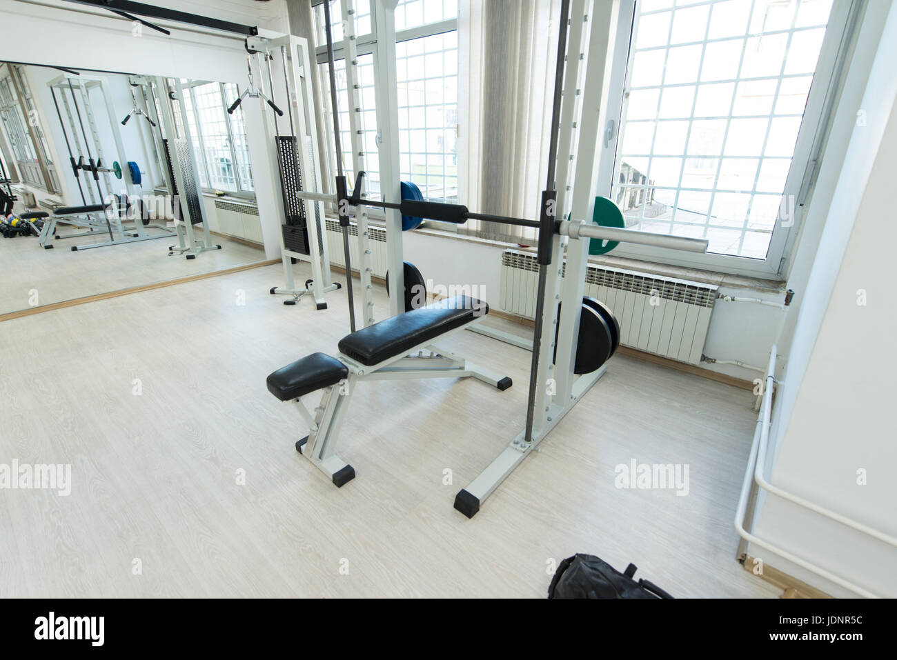 Equipment And Machines At The Modern Gym Room Fitness Center Stock ...
