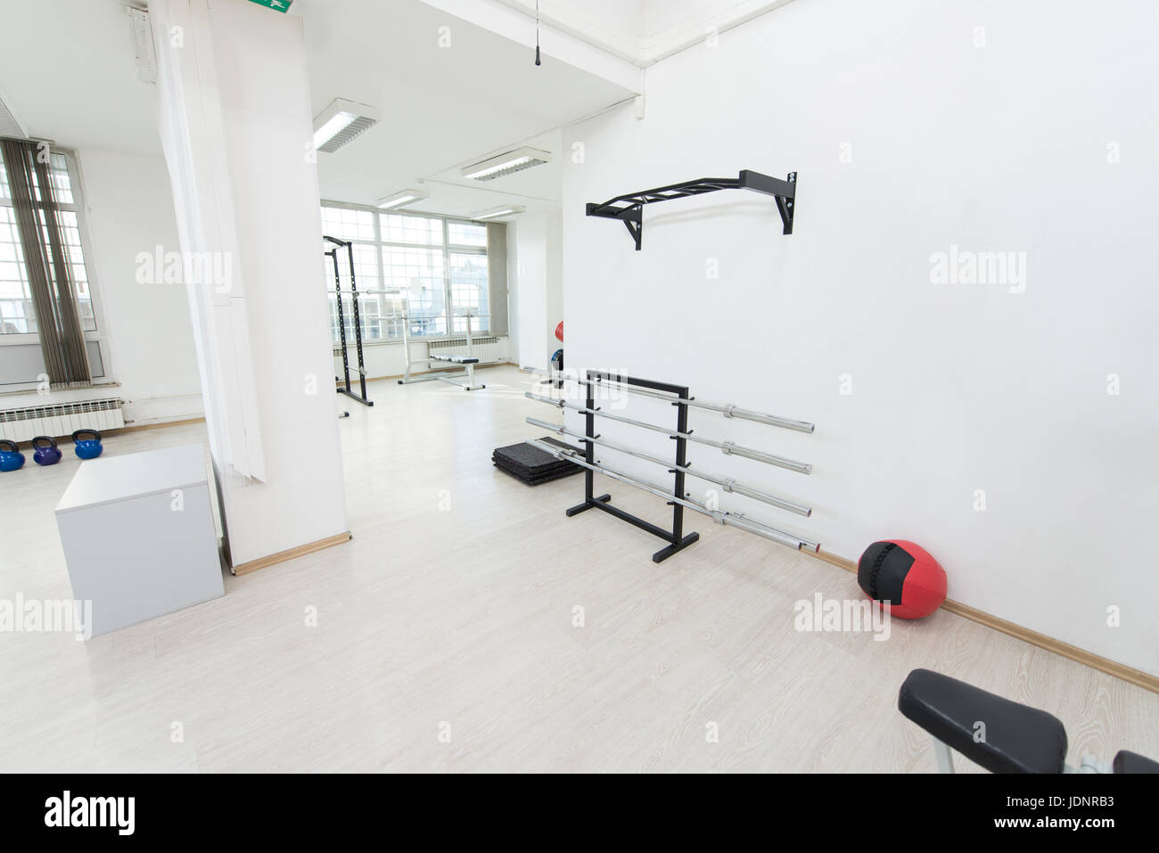 Equipment And Machines At The Modern Gym Room Fitness Center Stock ...