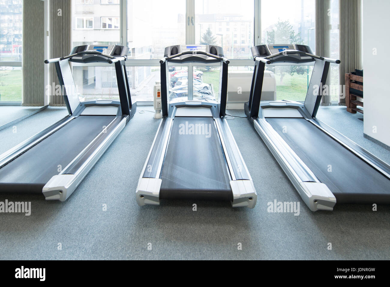 Equipment And Machines At The Modern Gym Room Fitness Center Stock ...
