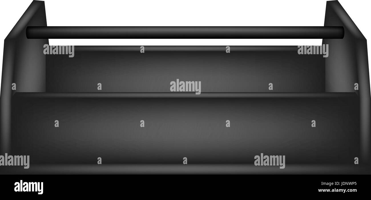 Empty wooden toolbox in black design on white background Stock Vector ...