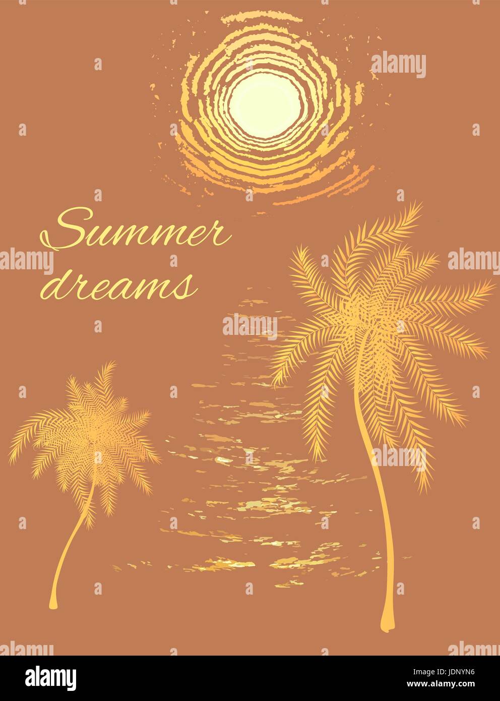 Summer party vector template. Holidays background with ocean sunset and ...