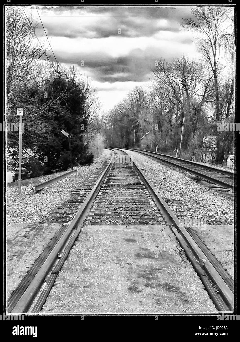 Black And White Railway Track High Resolution Stock Photography and ...
