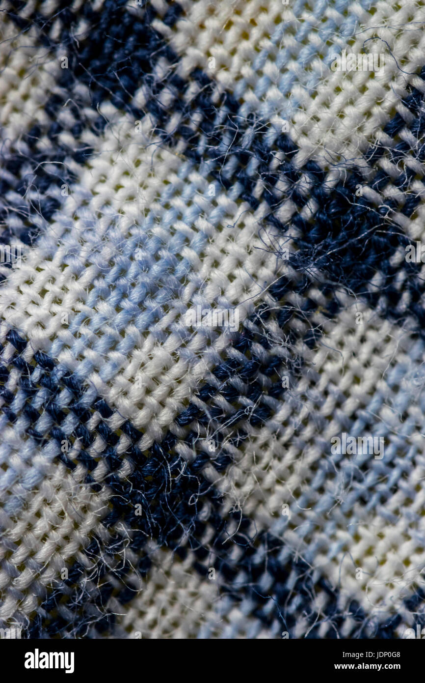 White and blue stitches wool textile pattern macro, clothing Stock ...