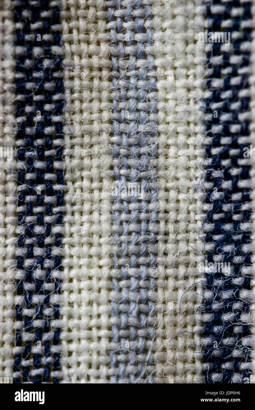 White and blue stitches wool textile pattern macro, clothing Stock ...