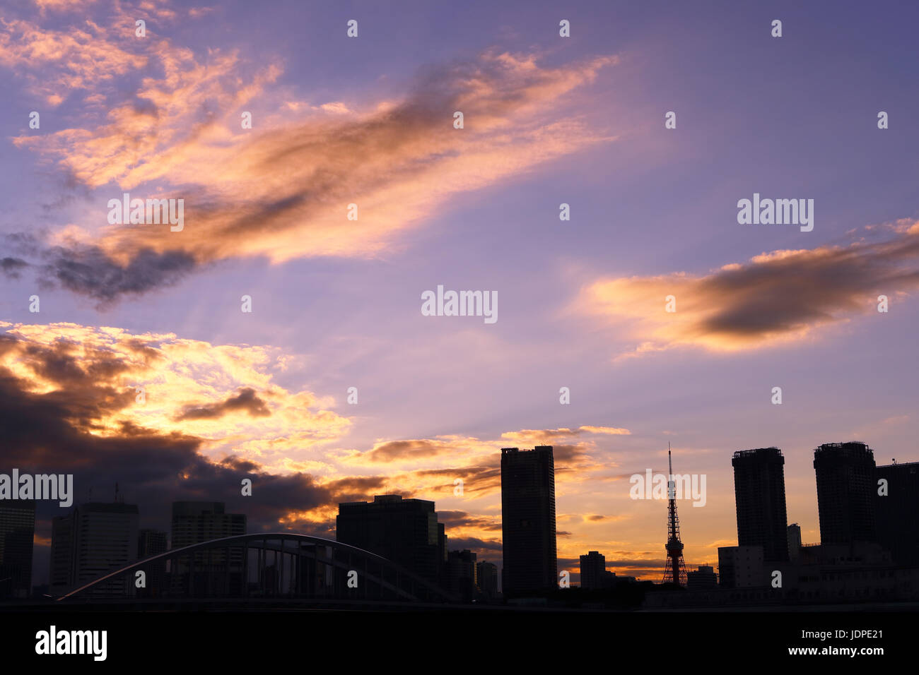 Sunset sky over Tokyo, Japan Stock Photo - Alamy