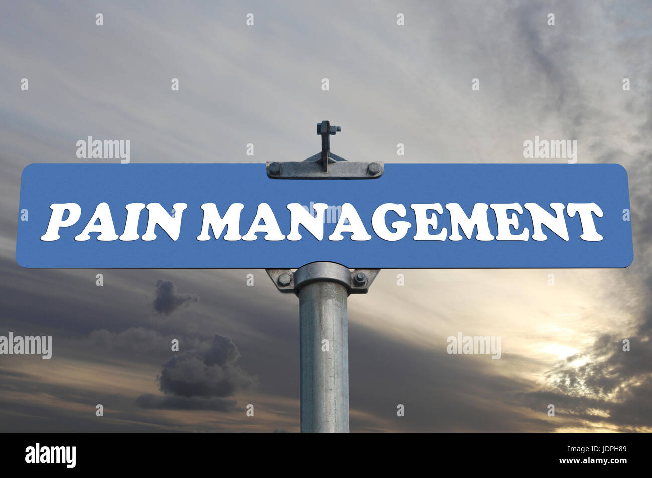 Pain management road sign Stock Photo - Alamy
