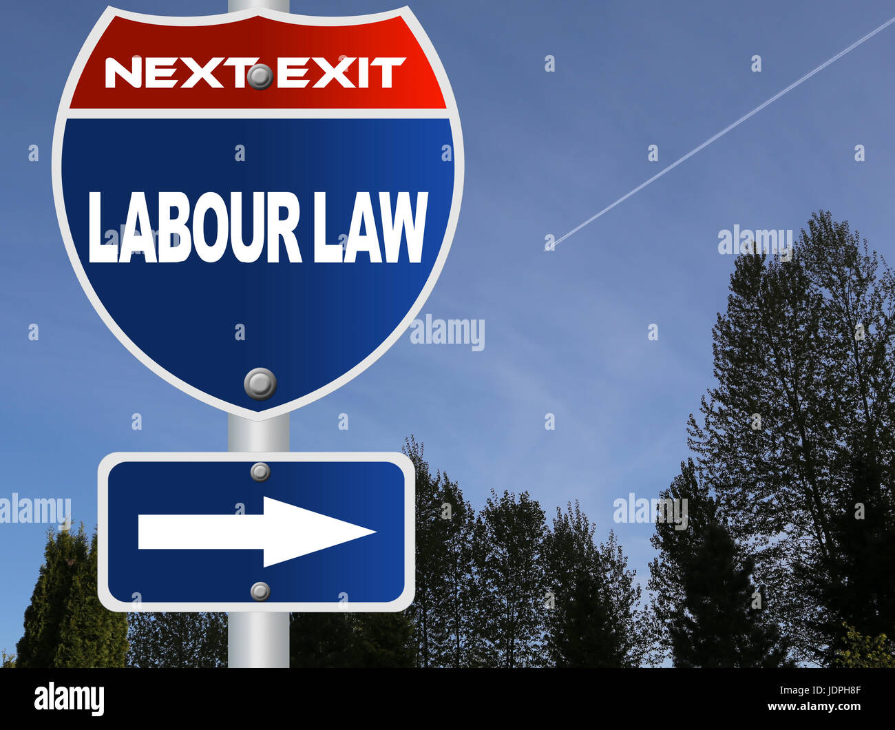 Labour law road sign Stock Photo - Alamy