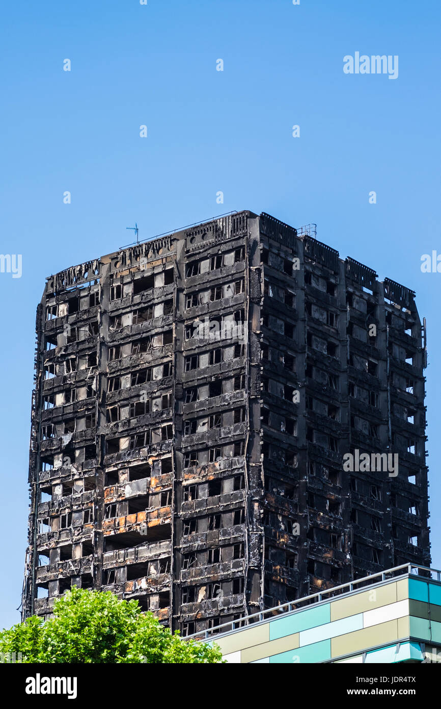 Grenfell Tower block fire, North Kensington, London, England, U.K Stock ...