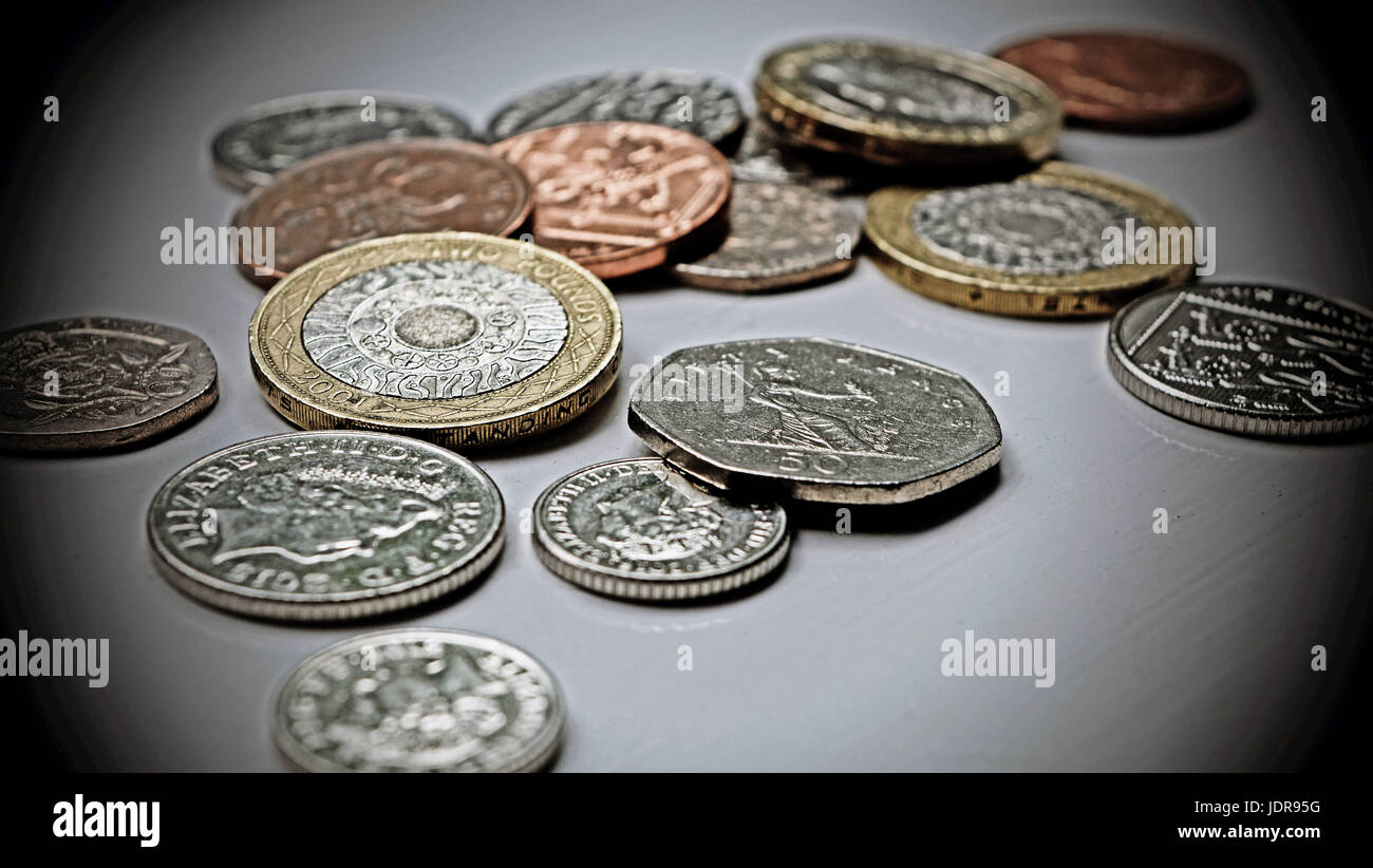 A Variety Of British Coins Stock Photo - Alamy