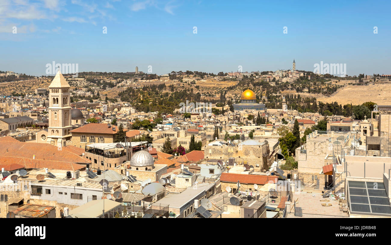 Skyline of the Old City in Jerusalem, Israel, from The Tower of David ...