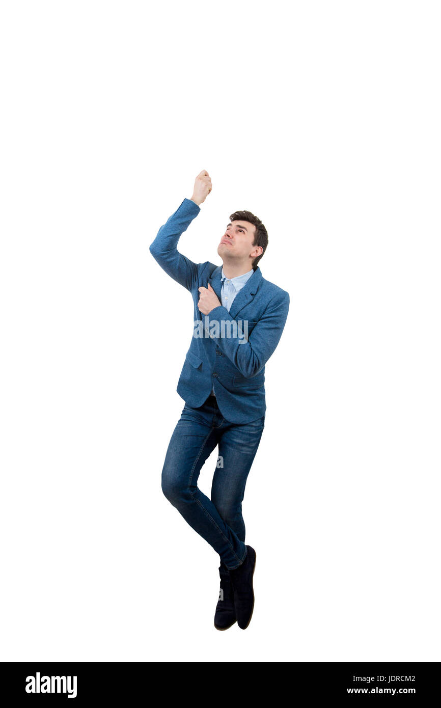 Man dangling by rope Cut Out Stock Images & Pictures - Alamy