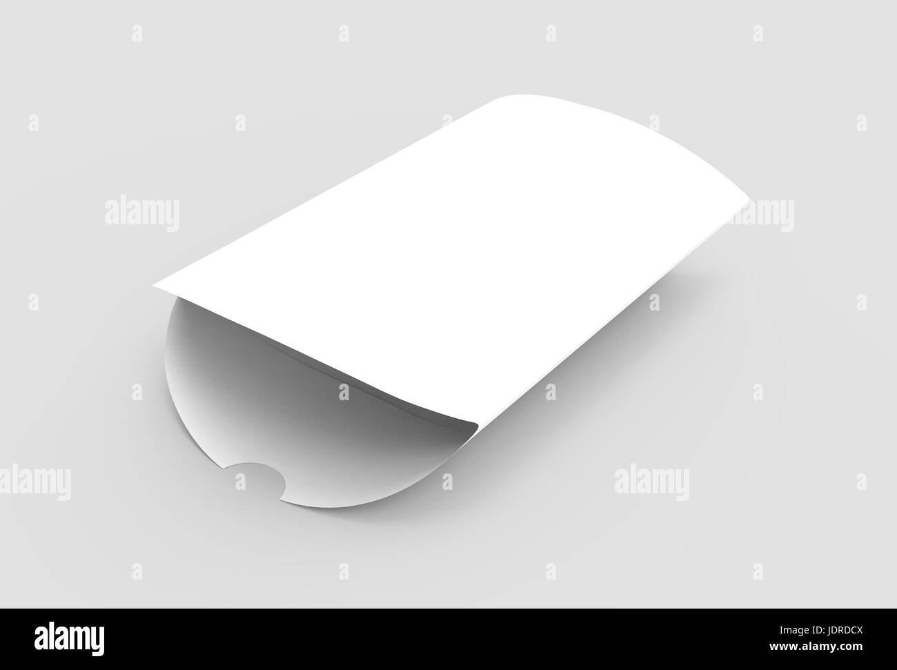 elevated view white 3d rendering left tilt blank pillow open box ...