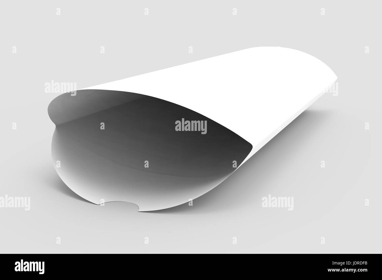 side view white 3d rendering left tilt blank open pillow box, isolated ...